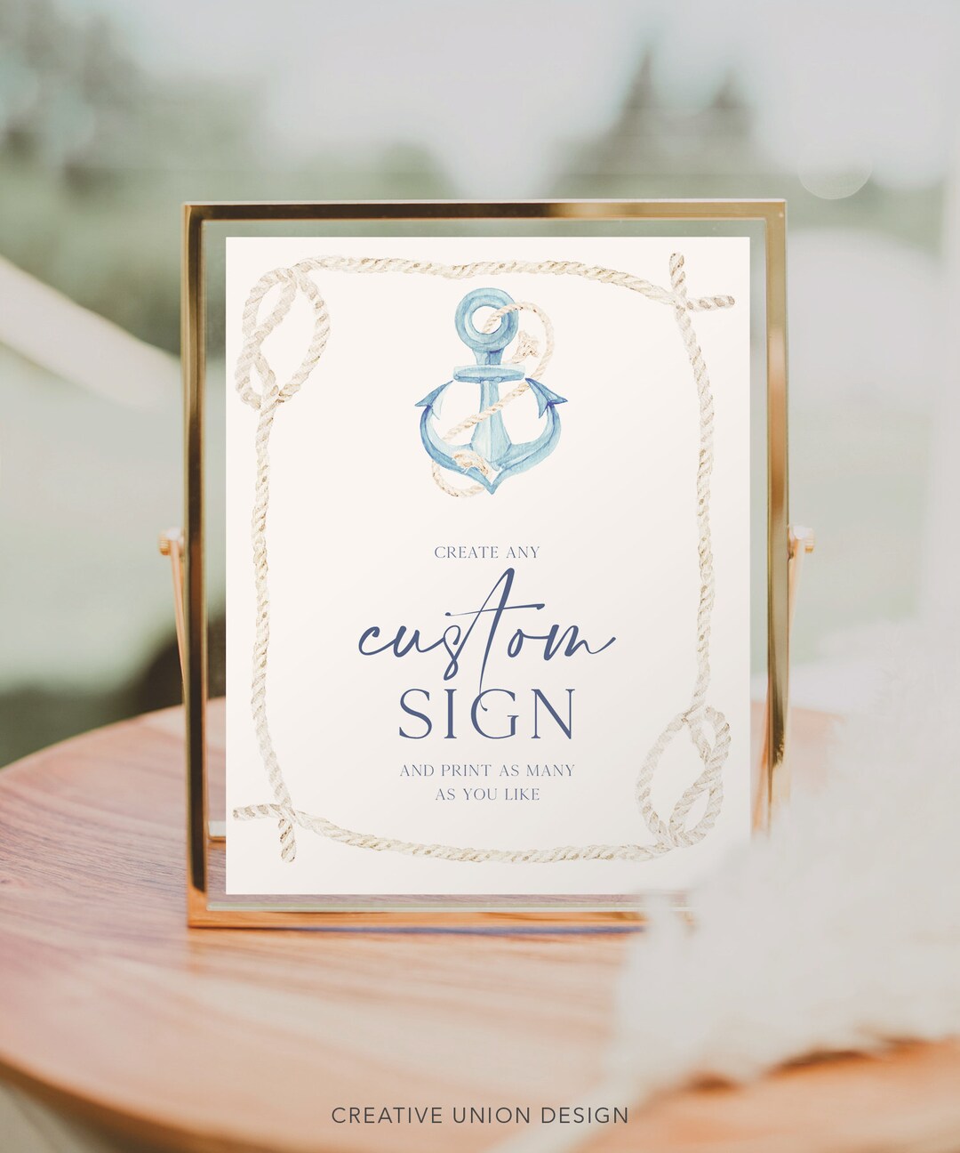 Nautical Beach Custom Sign Template, Editable Couples Shower Sign ...