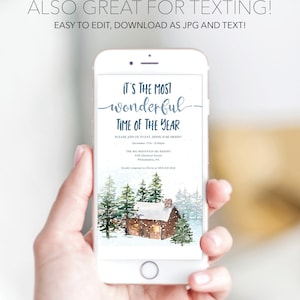 Cozy Cabin Party Invitation Template, Ski Party Invitations, Birthday ...