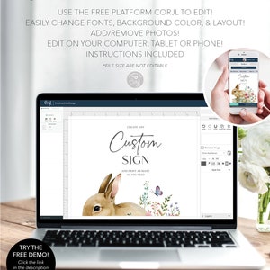 Somebunny Editable Custom Sign Template, Custom Baby Shower Sign ...