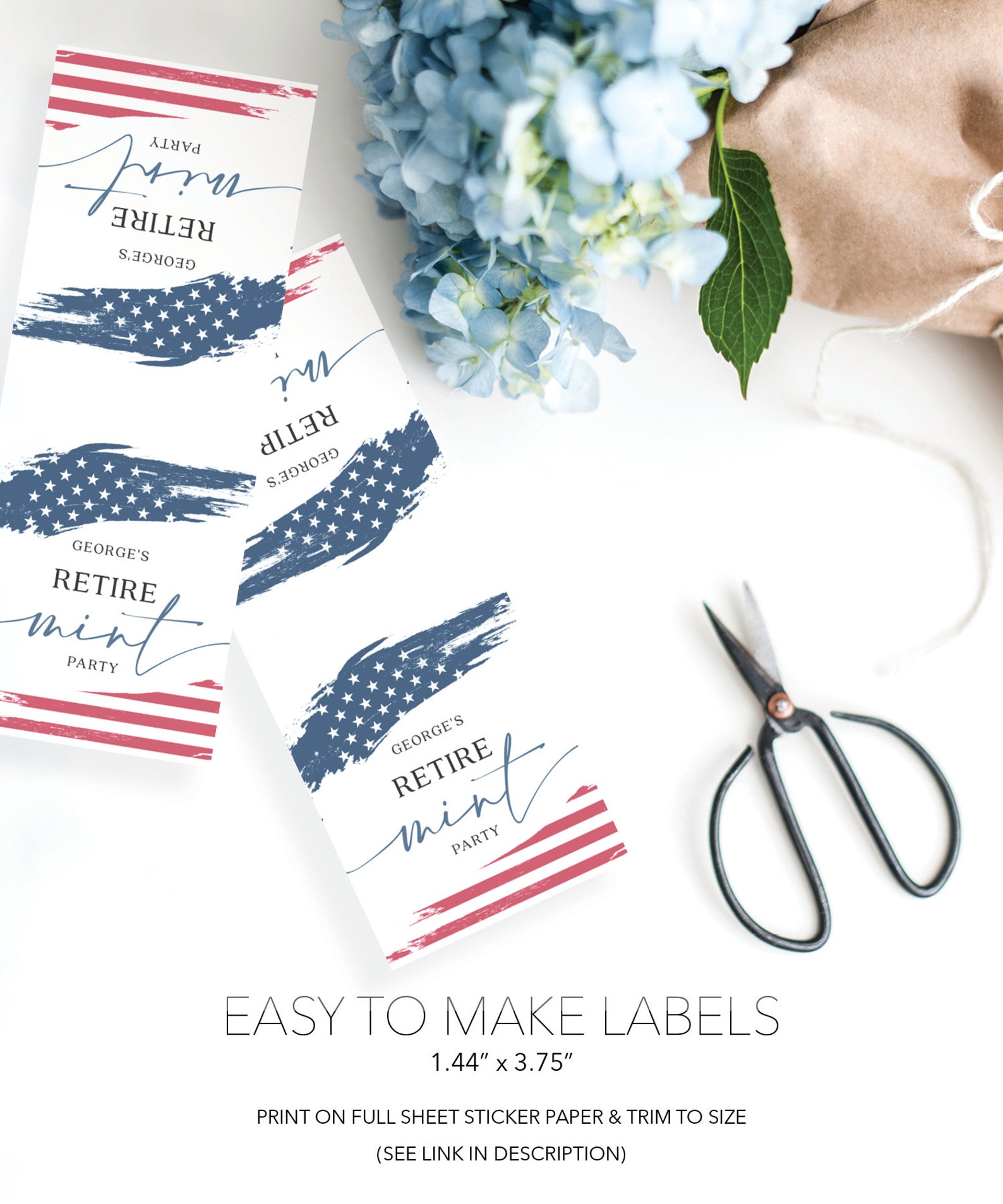 American Flag Retirement Party Favors Template, Retire Mints Party ...