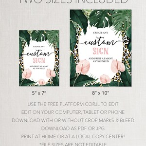 Editable Custom Sign Template Custom Birthday Party Sign - Etsy