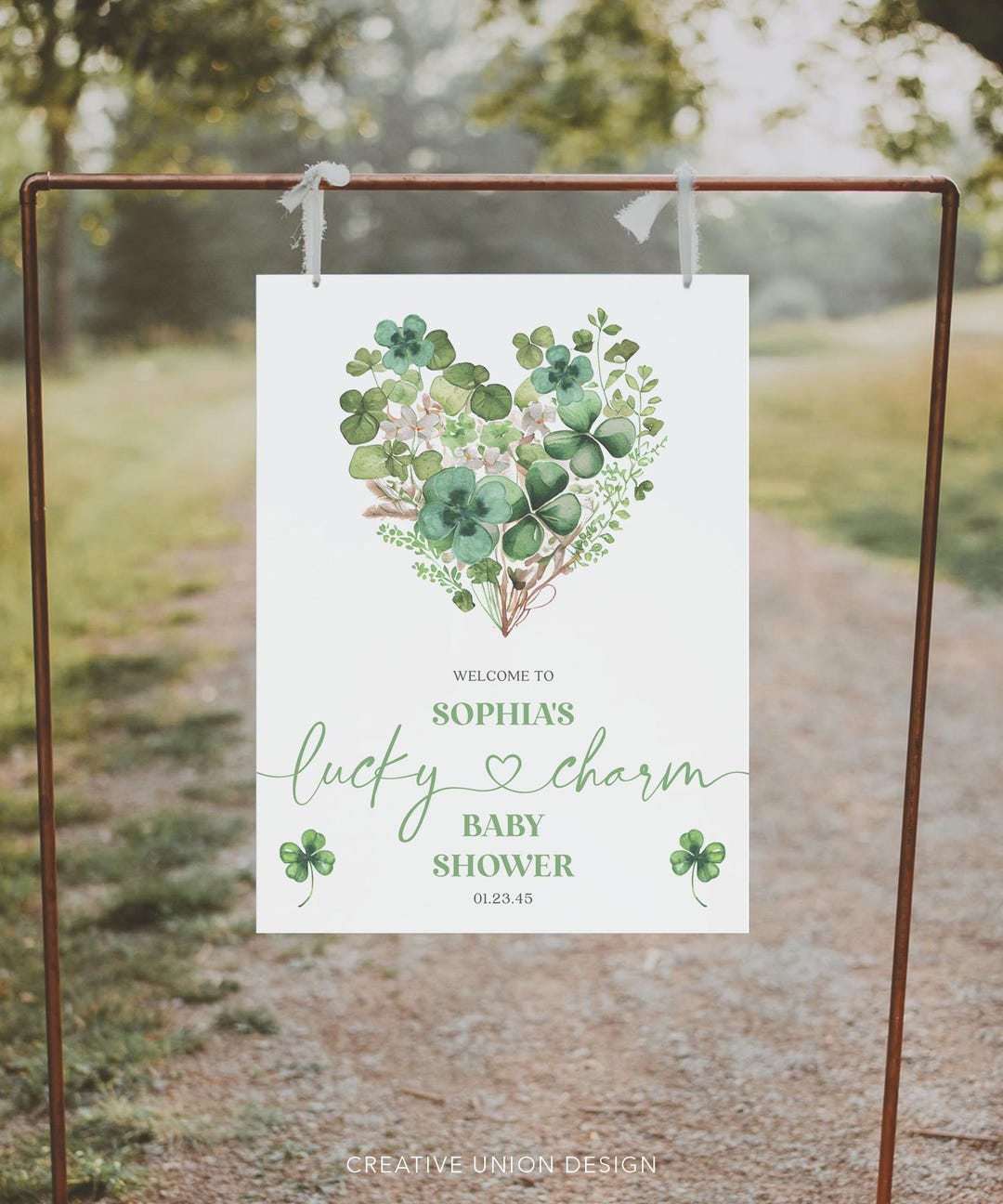 Lucky Charm Baby Shower Welcome Sign Template, Printable Baby Shower ...