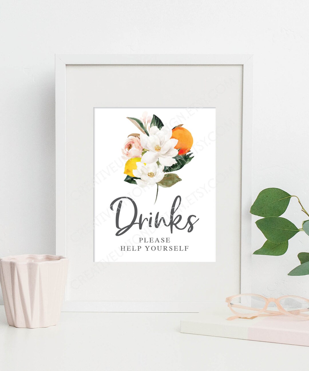 Drinks Table Sign File Please Help Yourself Bridal Shower Printable ...