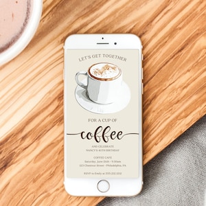 Coffee Invitation, Coffee Get Together Invite, Coffee Meet up Digital ...