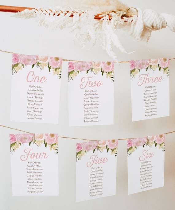 Wedding Seating Chart Template, DIY Printable Wedding Table Arrangement ...