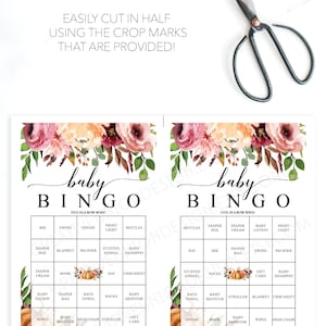 Fall Baby Shower Bingo 60 Unique Game Sheets Baby Shower Games Baby ...