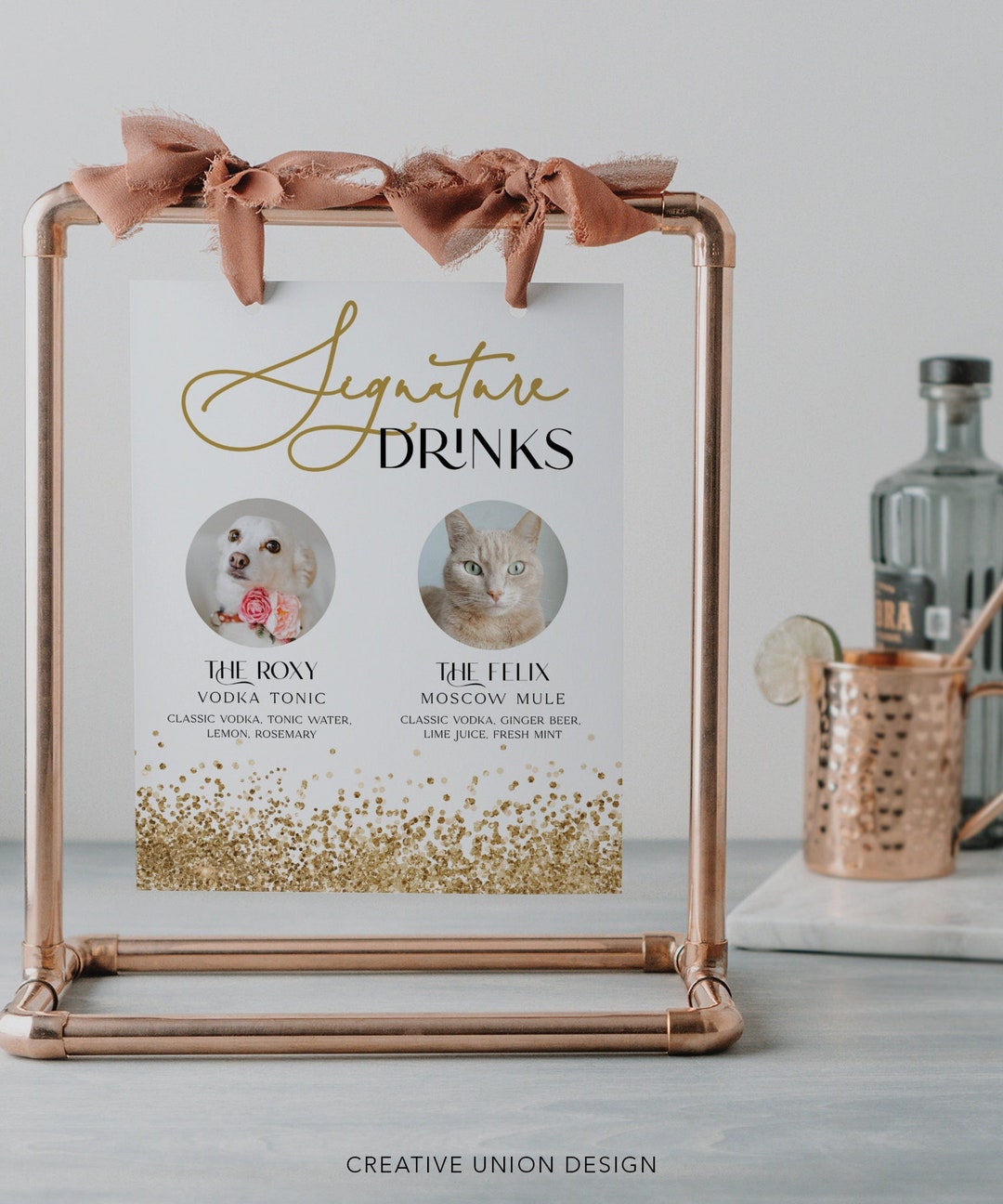 Pet Signature Drink Sign Template, New Years Eve Signature Cocktail ...