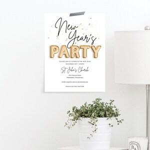 New Years Eve Party Flyer Invitation, Printable Holiday Party Invite ...