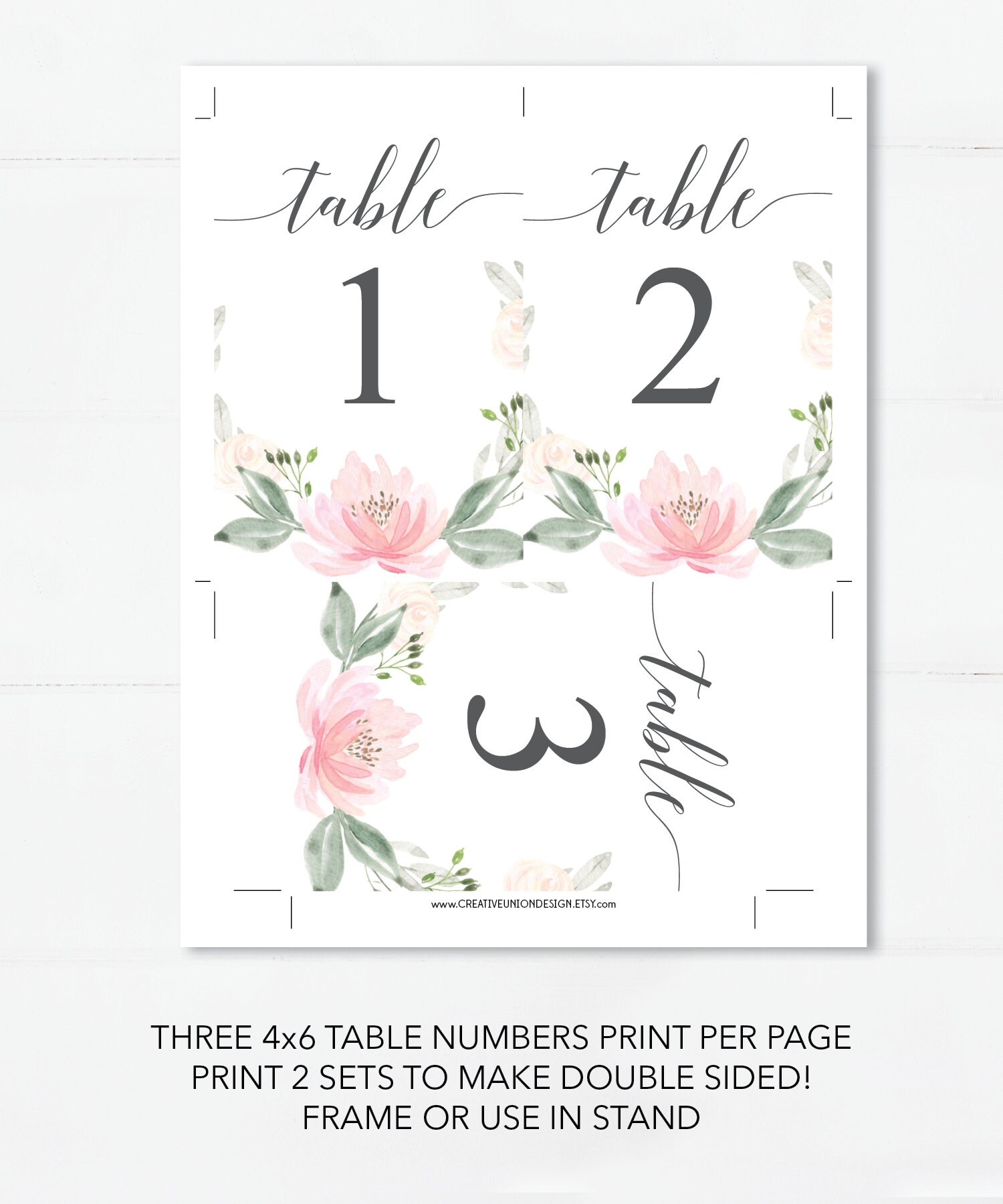Boho Table Numbers Printable Wedding Table Numbers 4x6 | Etsy