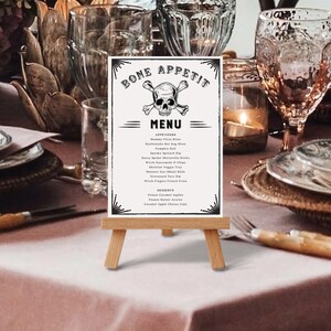 Bone Appetit Menu Sign Template, Printable Halloween Menu Sign, Spooky ...