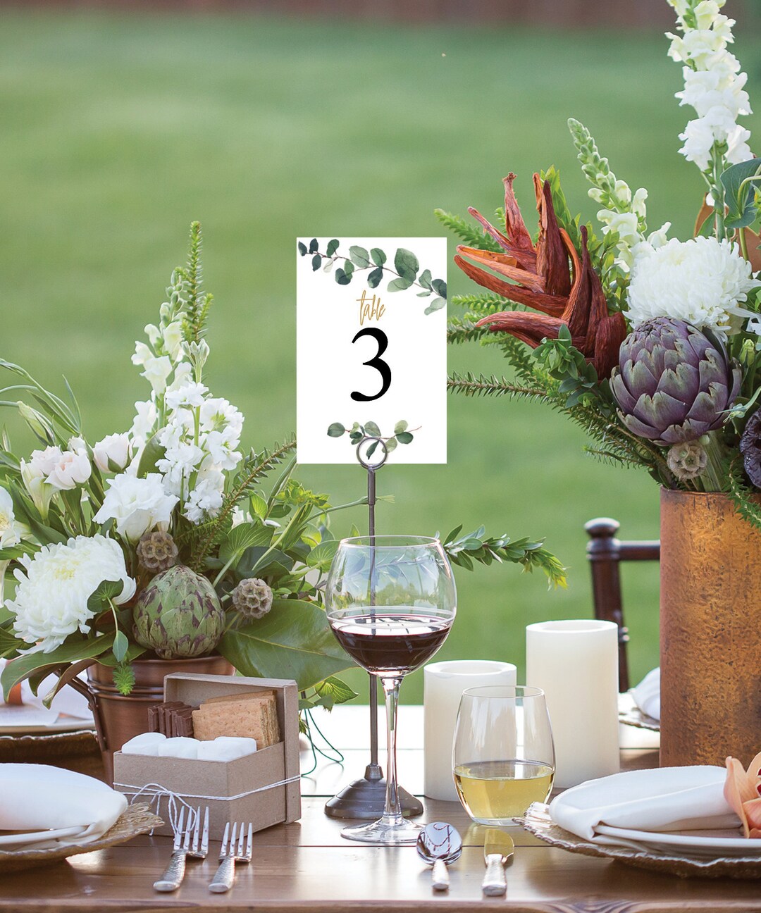Eucalyptus Table Numbers Wedding Table Numbers 4x6 Wedding Table Signs ...