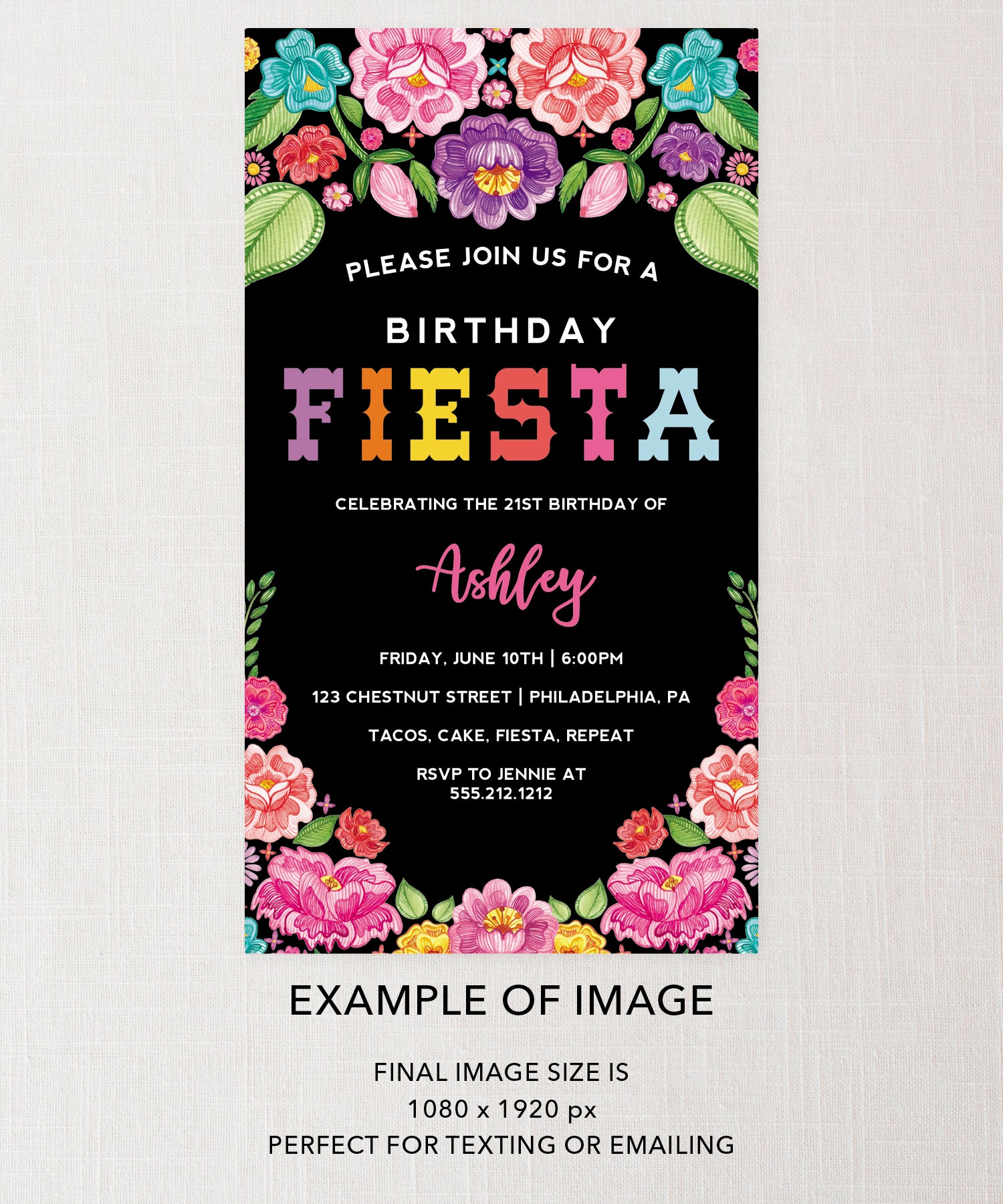 Fiesta Birthday Party Invitation, Fiesta Birthday Party Invite, Girls ...