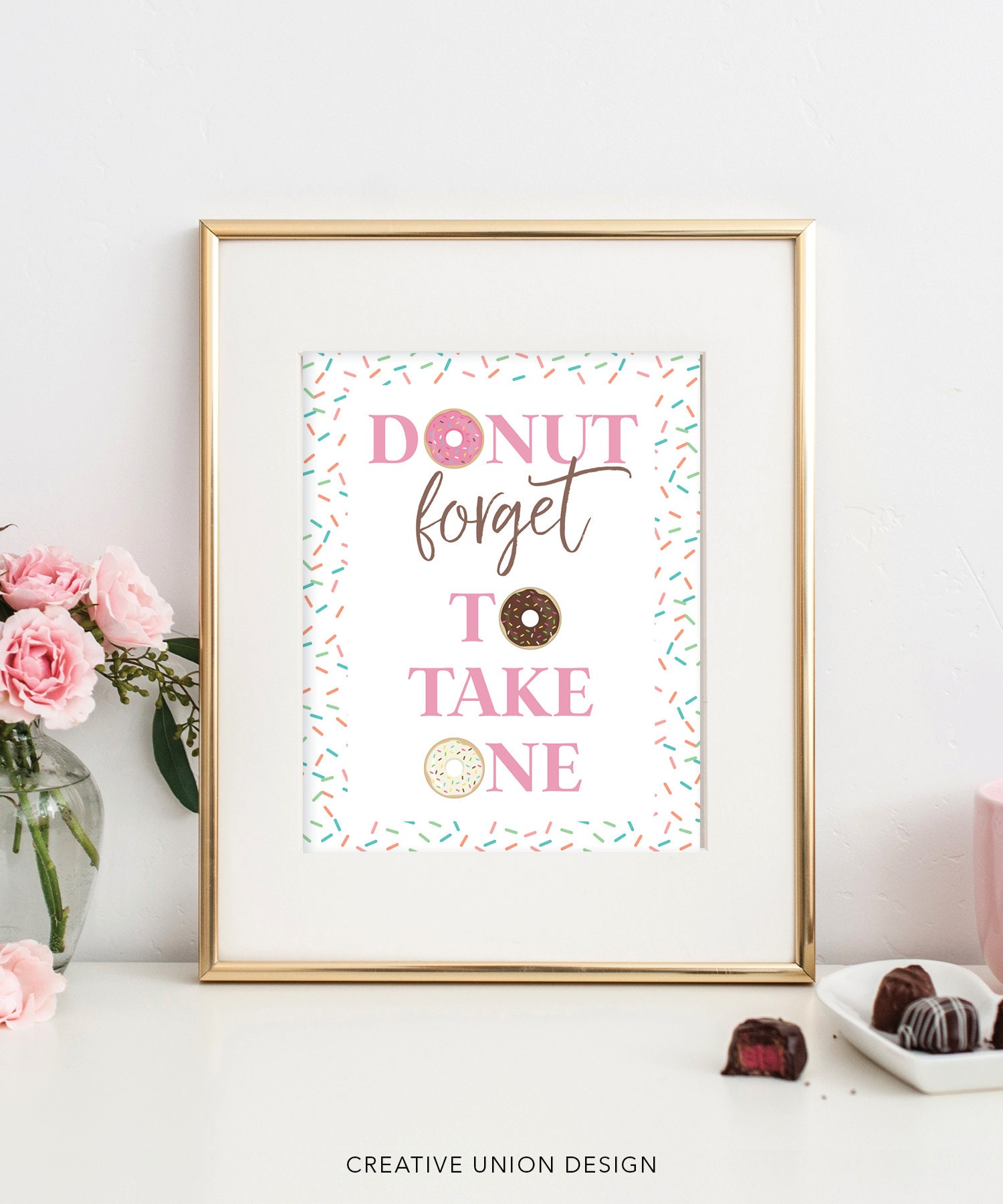 Editable Donut Favor Sign Template, Take One Sign, Donut Favors ...