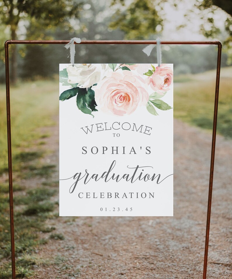 Editable Graduation Party Welcome Sign Welcome Grad Party - Etsy