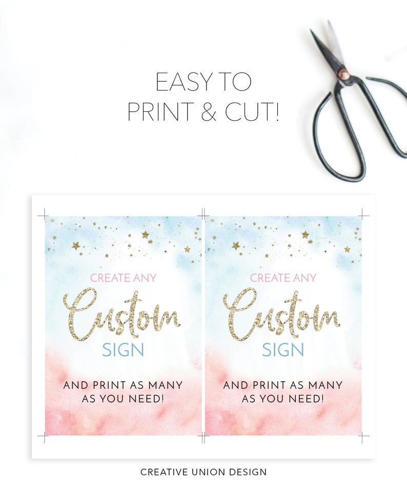 Editable Custom Sign Template Custom Gender Reveal Sign - Etsy