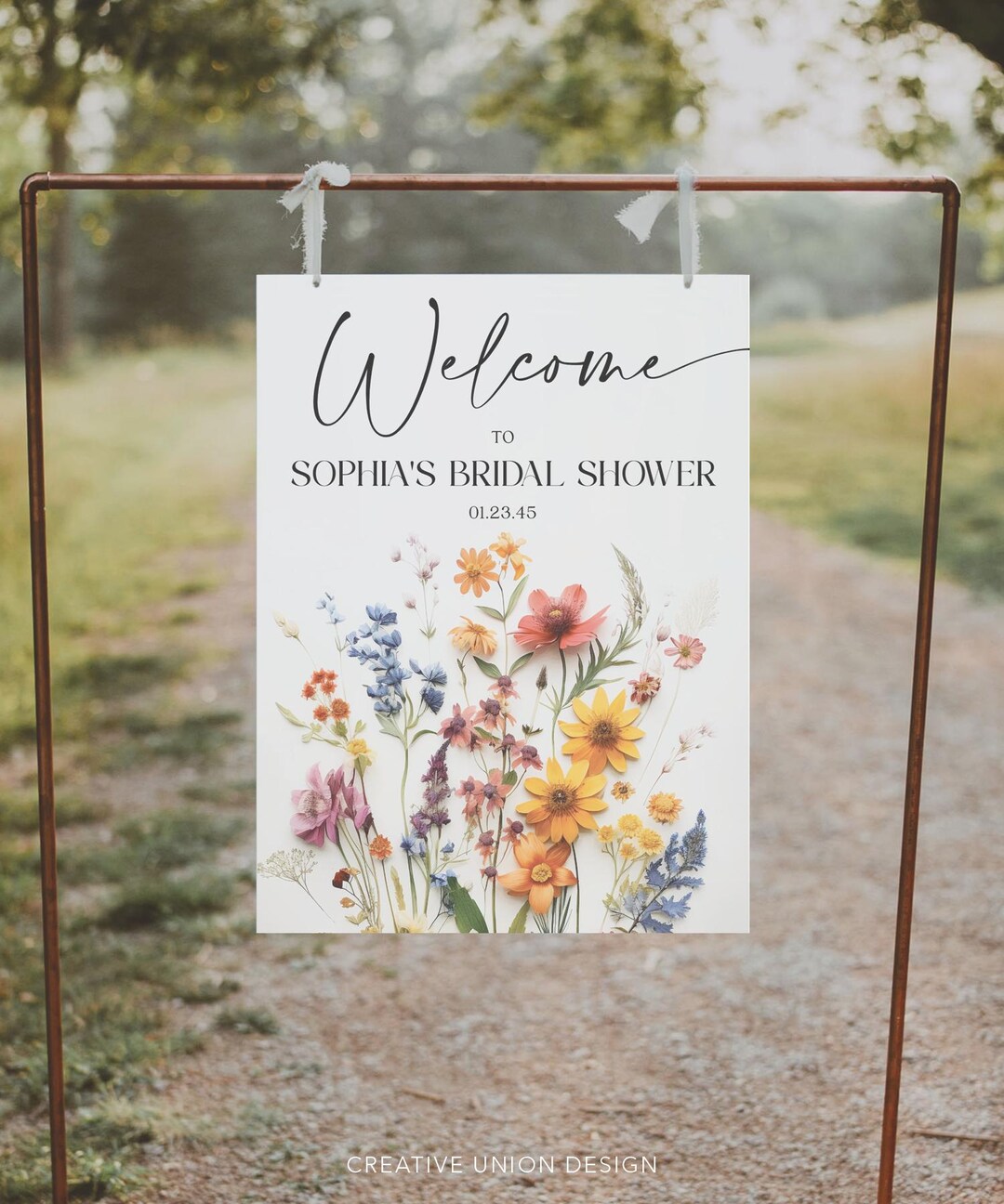 Editable Wildflower Welcome Sign Template Pressed Flowers Printable ...