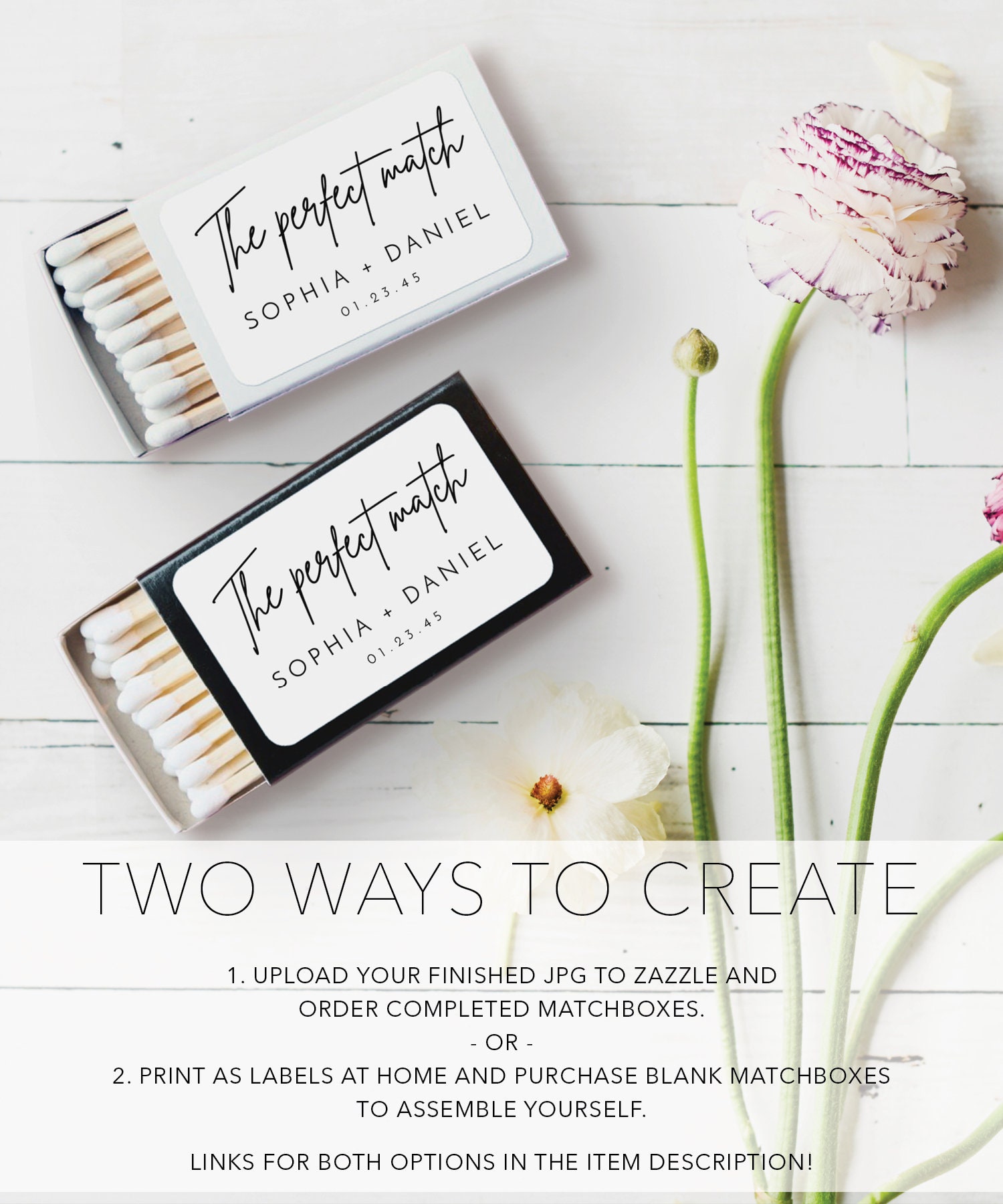 Matches, Personalized Matchbox Template, Matchbooks, Wedding Favors ...