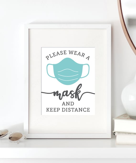 Wear A Mask Sign Back To School Social Distancing Sign Keep | Etsy