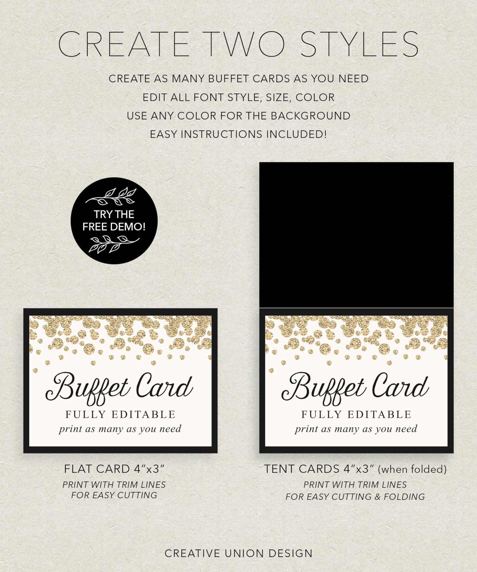 Buffet Food Signs - New Years Eve Decorations - New Years Eve Food ...