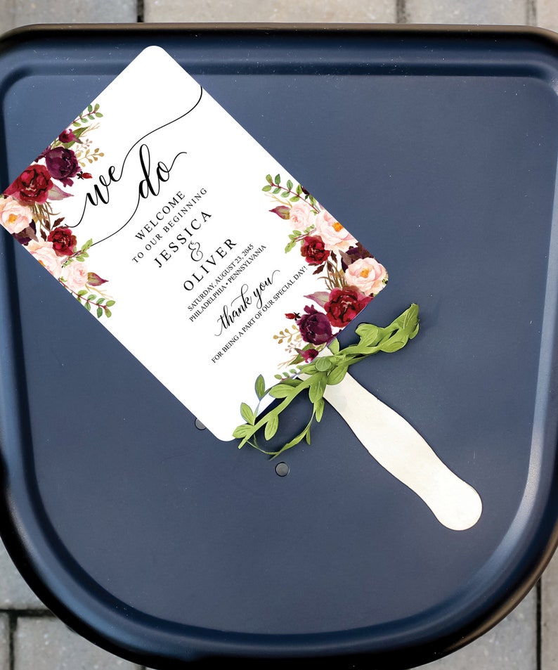 Fall Wedding Program Template, Printable Fan Program, Wedding Fans ...