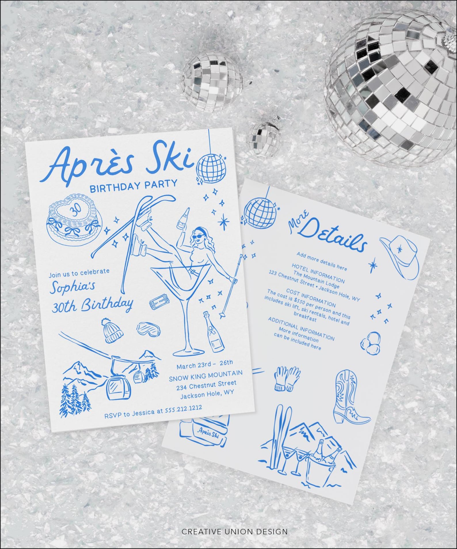Ski Birthday Party Invitation Template Winter Birthday Weekend Invite ...