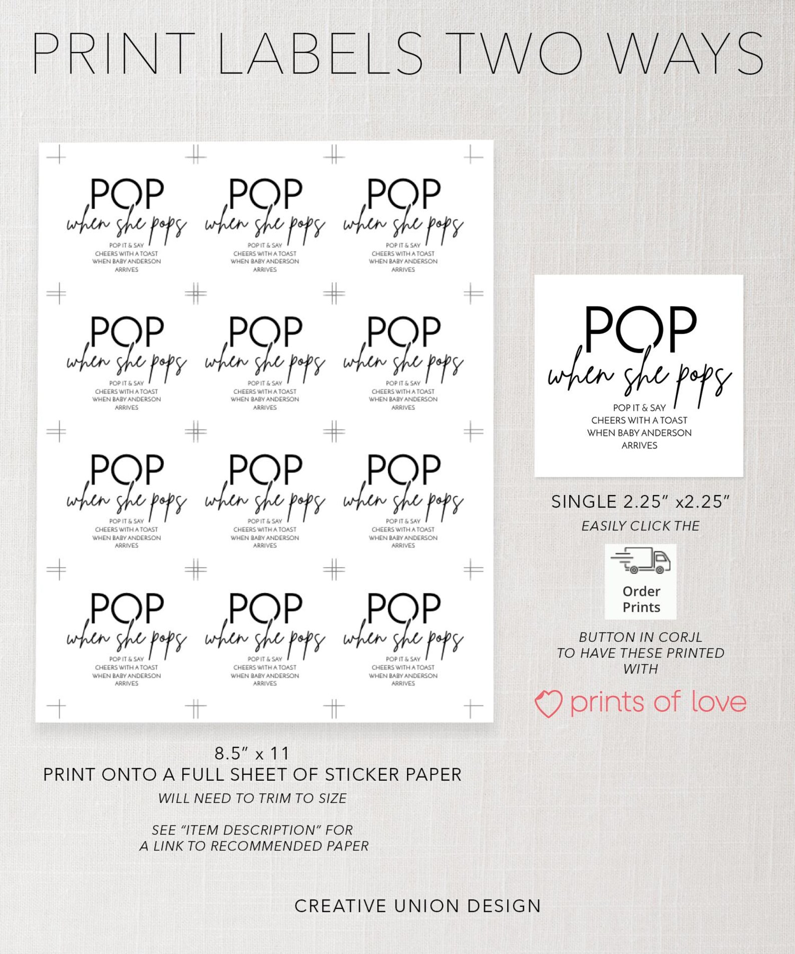 Pop It When She Pops Personalized Baby Shower Favor, Mini Champagne ...
