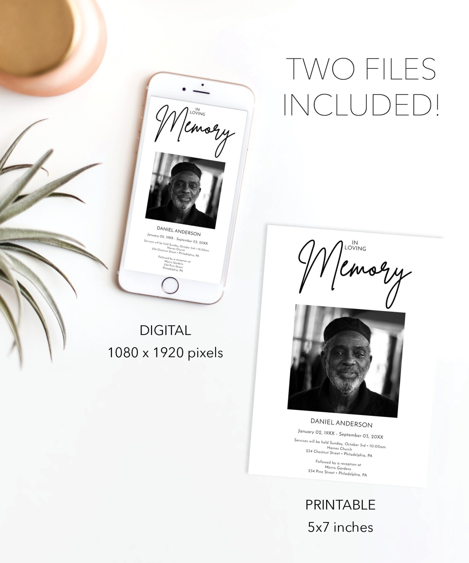 Digital in Loving Memory Electronic Invite With Photo Funeral - Etsy