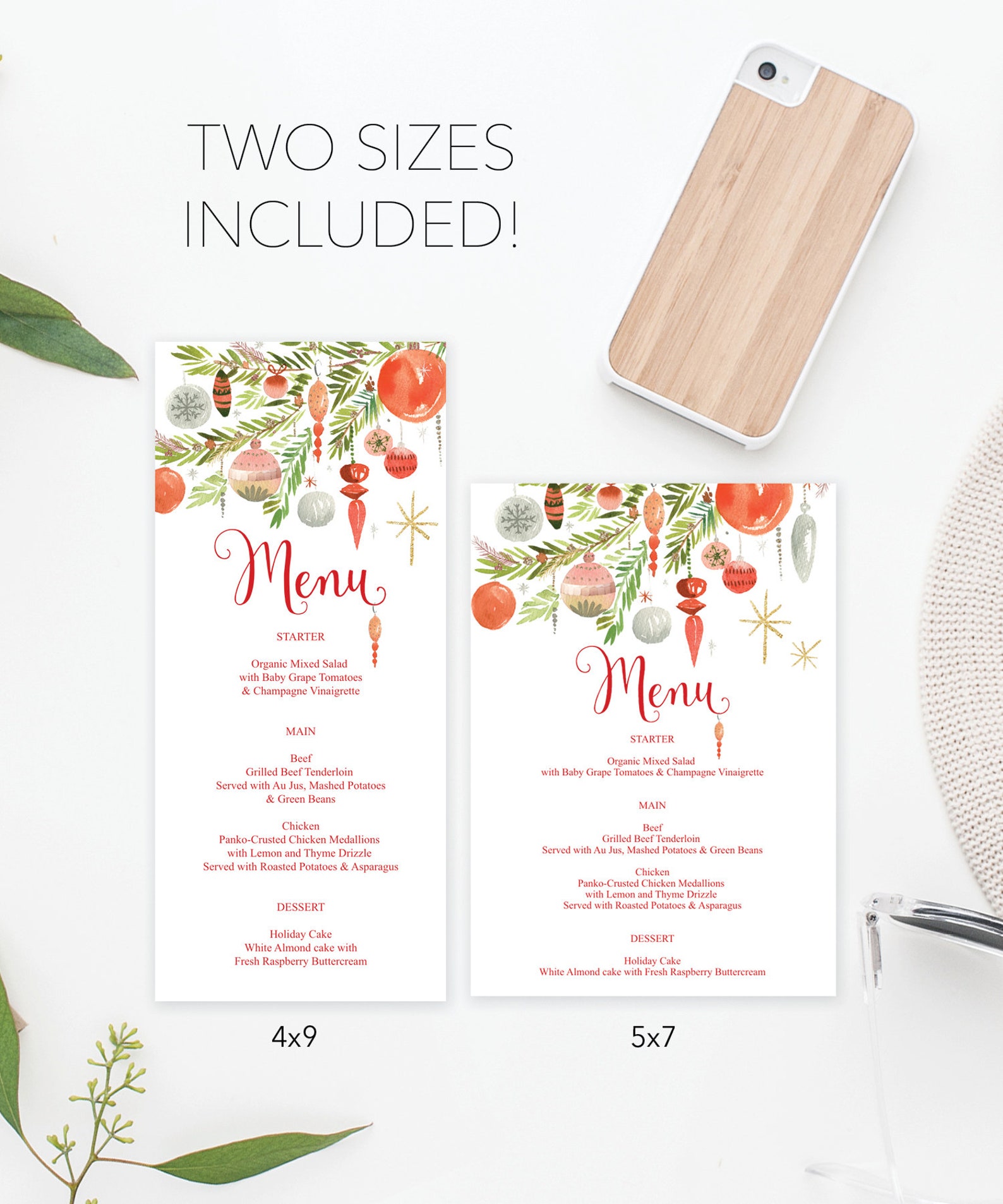 Christmas Menu Holiday Menu Printable Menu Rustic - Etsy