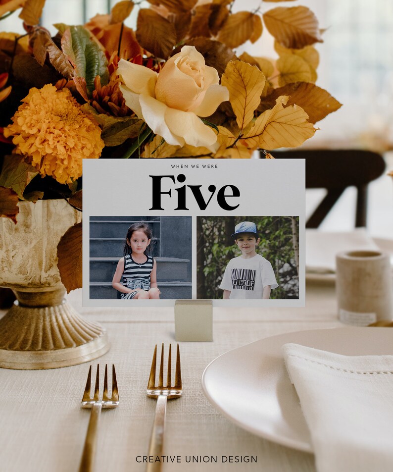 Age Wedding Table Numbers With Photos Template, Childhood Photos, When ...