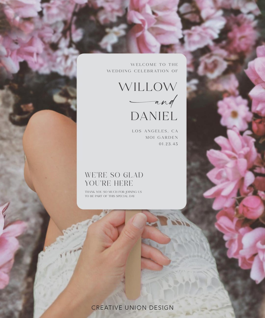 Modern Wedding Program Fan Custom Program Template Personalized Wedding ...