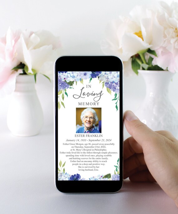 Digital In Loving Memory Funeral Announcement - Social Distancing ...