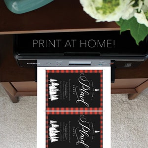 Plaid Party Invitation Template, Flannel Christmas Party Invite ...