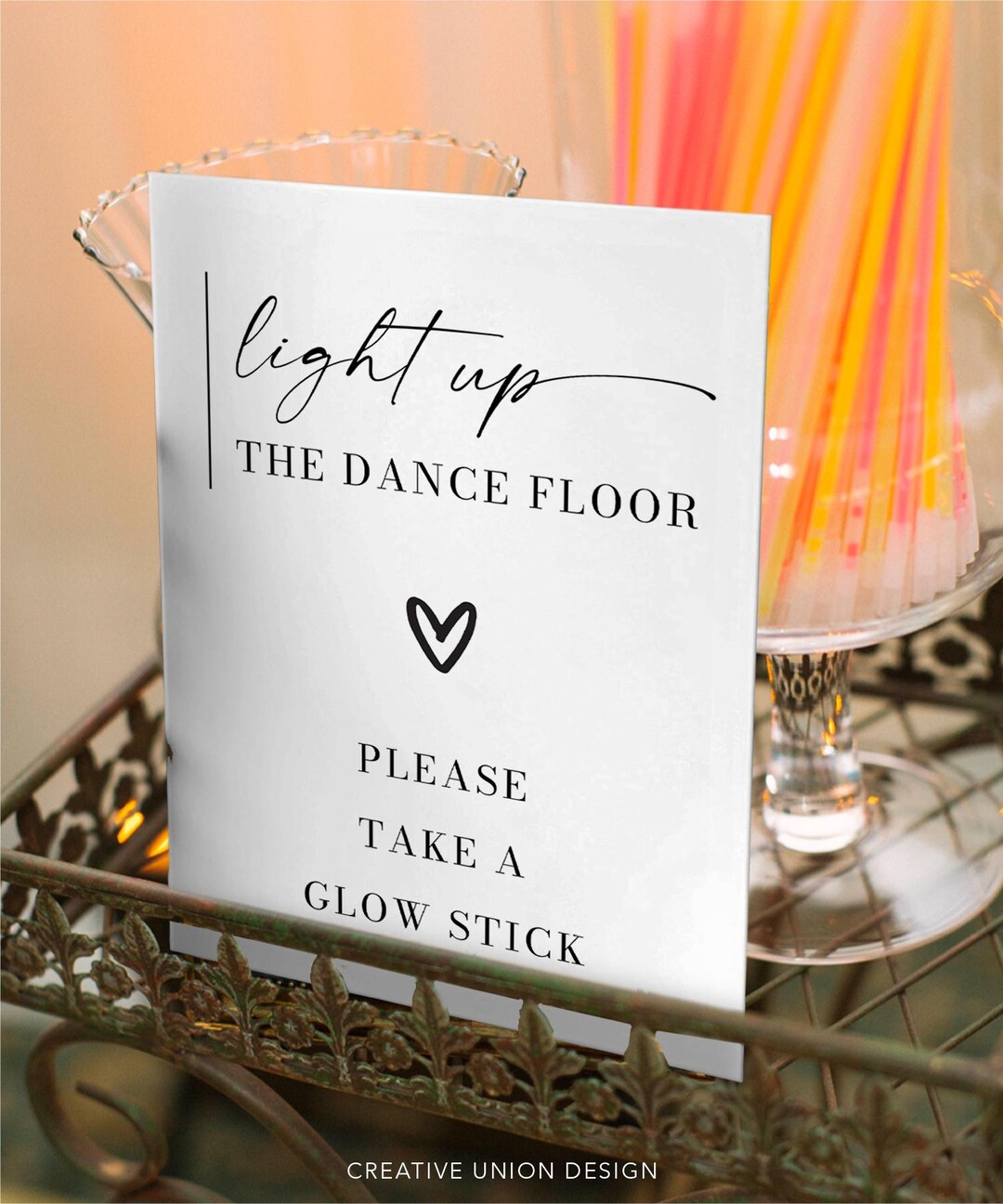 Glow Stick Sign, Wedding Sign, Wedding Glow Stick Sign, Wedding Decor ...