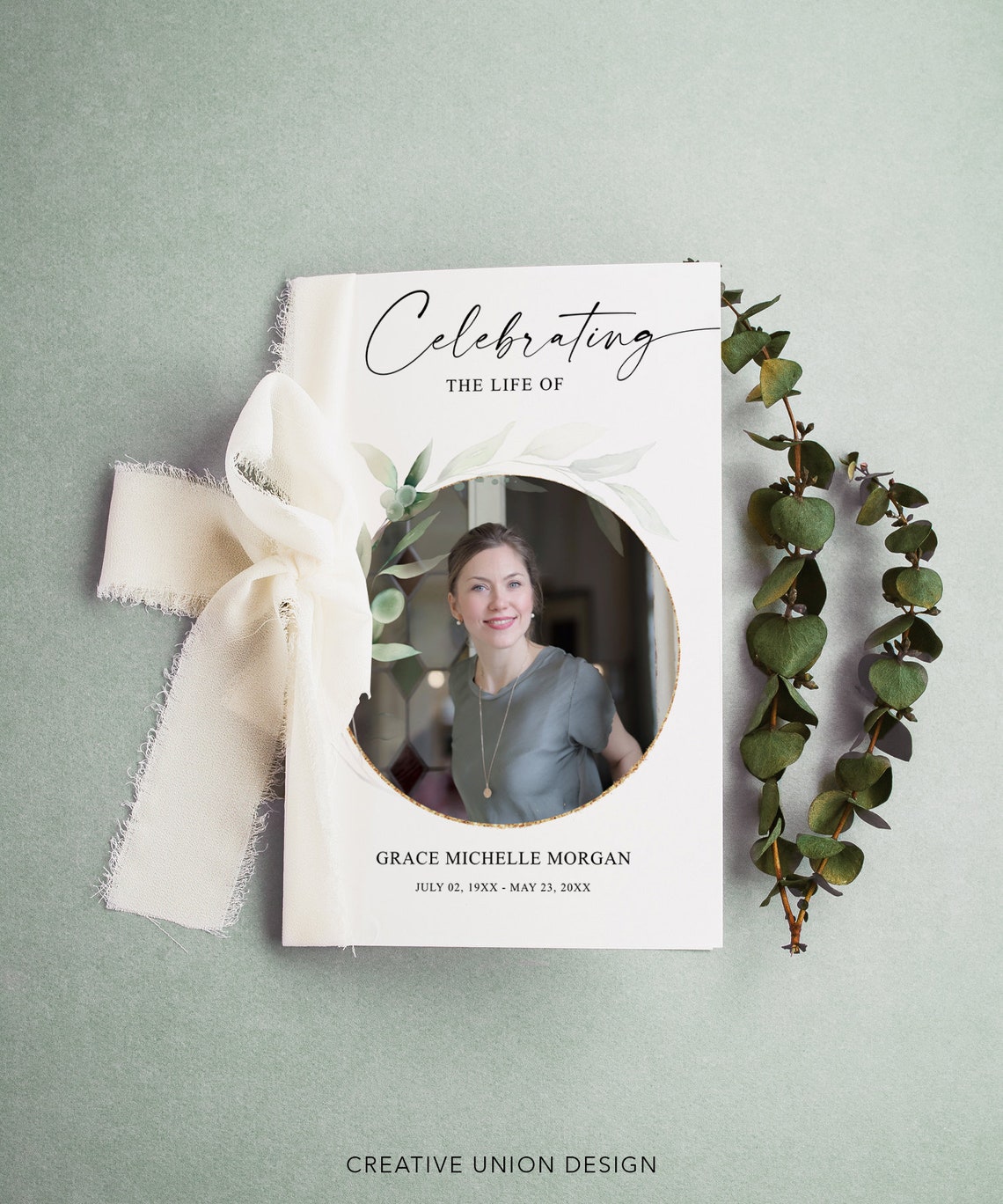 Funeral Program Template for Woman, Printable Celebration of Life ...