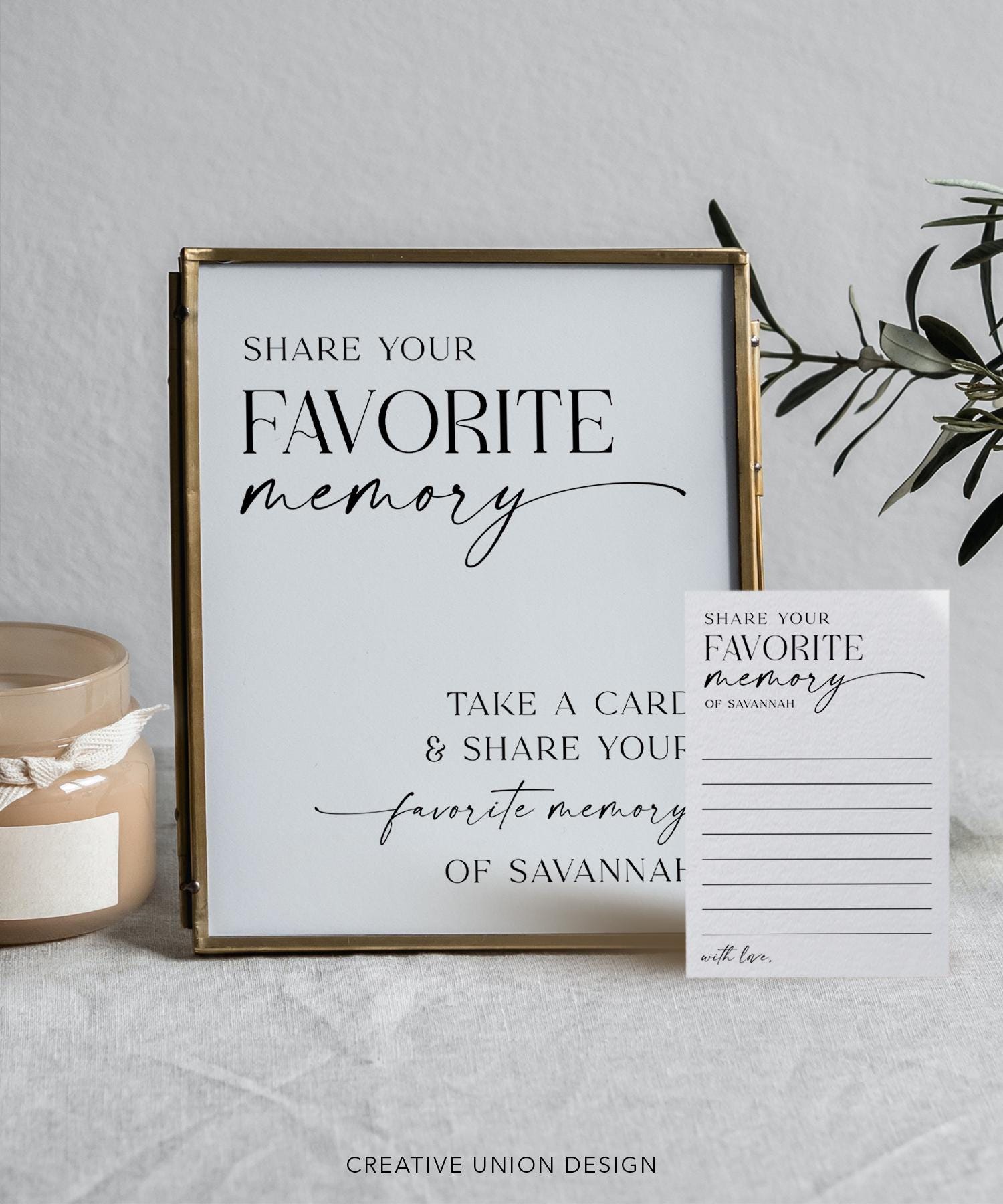 Share a Memory Card Template, Personalized Favorite Memory, Memorial ...