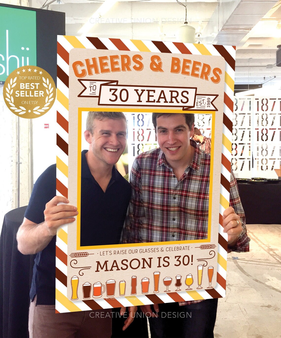 Cheers & Beers Birthday Photo Prop Any Age Photo Prop - Etsy