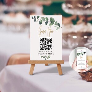 QR Code Wedding Program Template and Scannable Wedding Welcome Sign ...