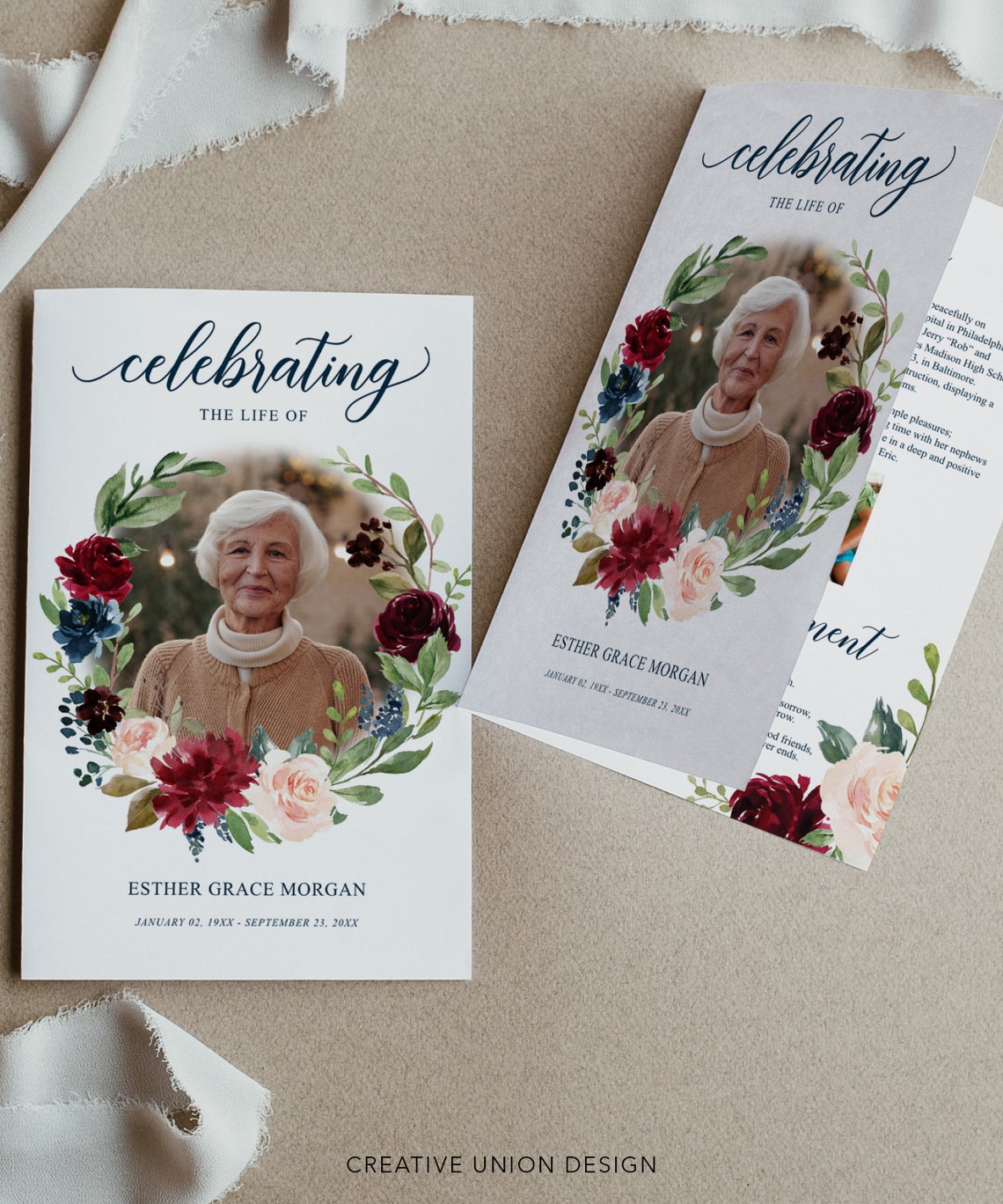 Editable Funeral Program Template Printable Celebration of - Etsy