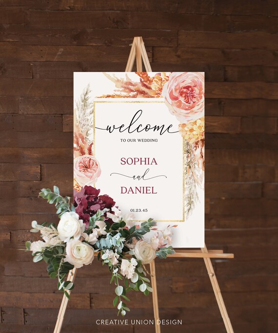Printable Wedding Welcome Sign Template, Bohemian Welcome To Our ...