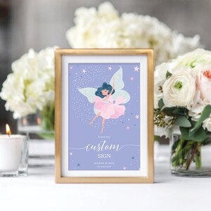 Magical Fairy Editable Custom Sign Template, Custom Birthday Party Sign ...