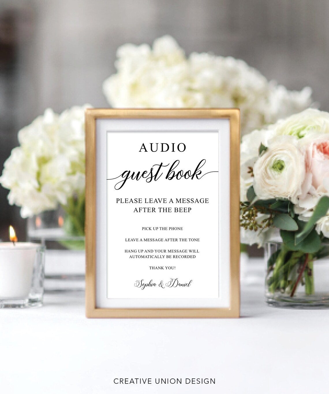 Audio Guest Book Sign Template Telephone Guestbook Leave a - Etsy