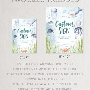 Editable Custom Sign Template, Custom Baby Shower Sign, Favors, Gifts ...