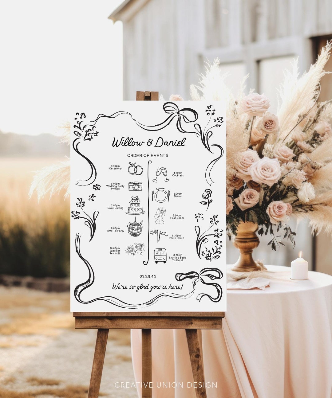 Personalized Wedding Timeline Sign Template, Timeline Wedding Sign ...