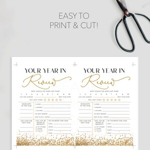 New Years Eve Year in Review Game Template, Printable Games, Kids NYE ...