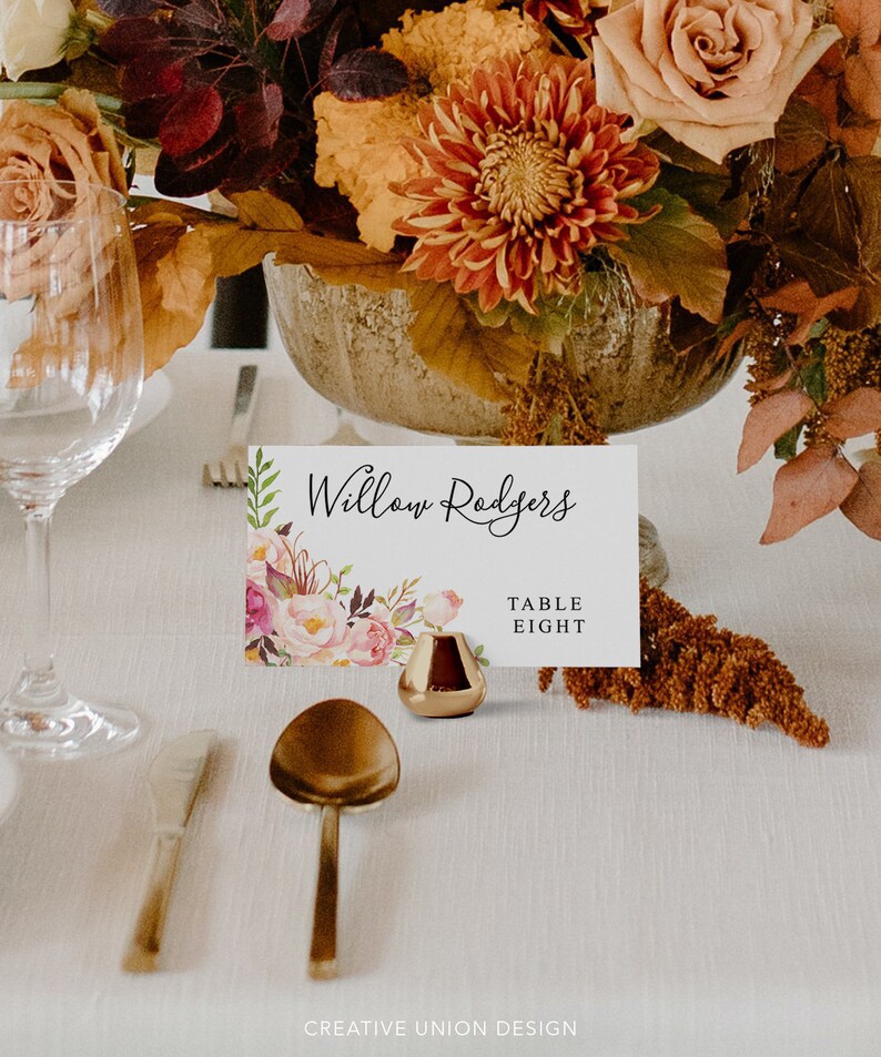 Rustic Place Card Template Printable Place Cards Wedding - Etsy