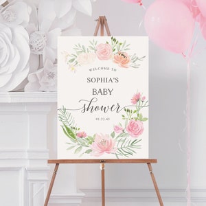 Editable Baby Shower Welcome Sign Template, Welcome Baby Shower for ...