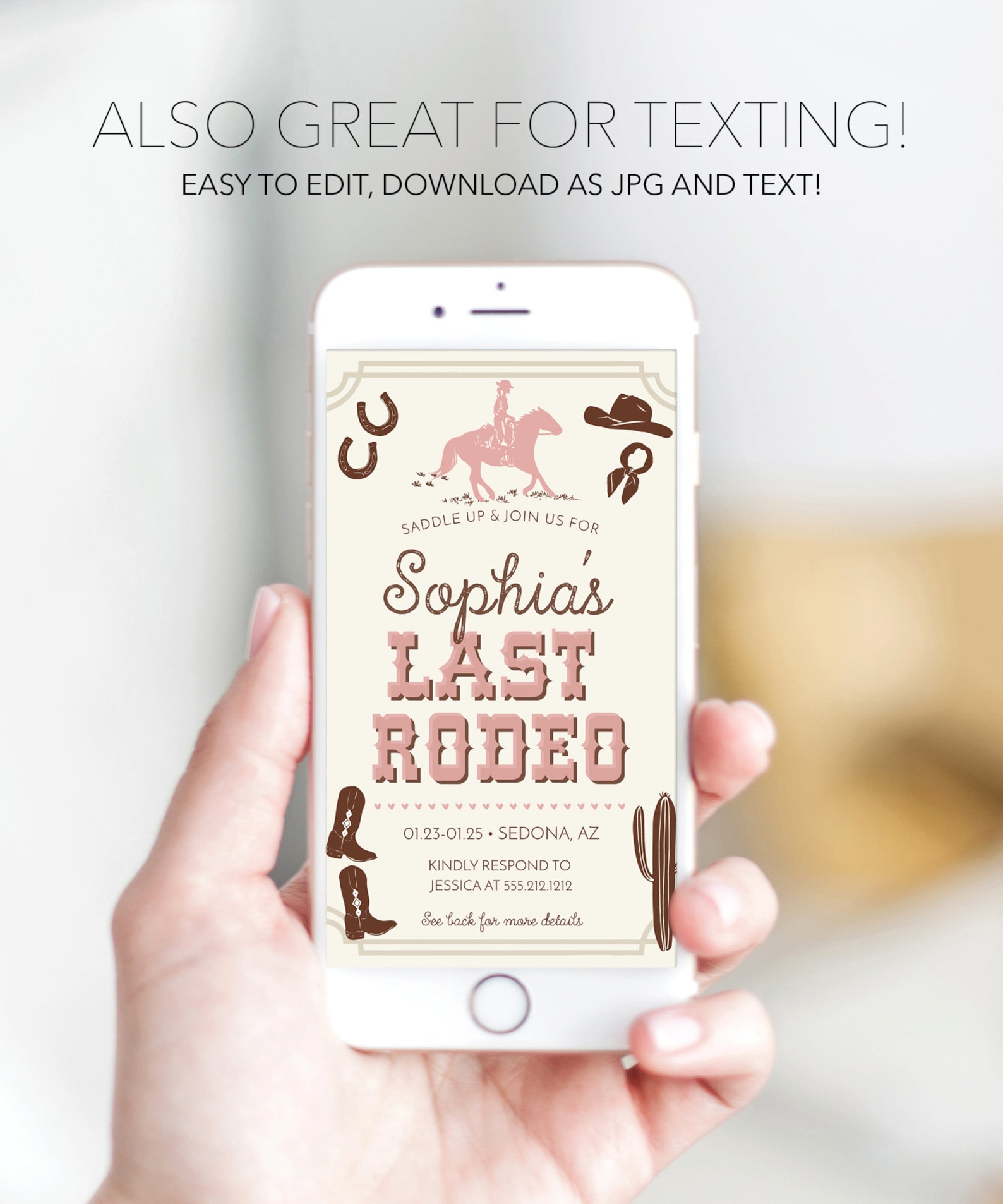 Last Rodeo Bachelorette Party Invitation Template - Etsy