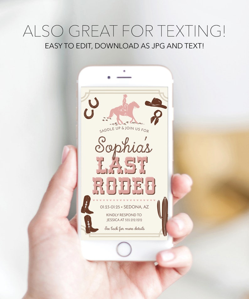 Last Rodeo Bachelorette Party Invitation Template - Etsy