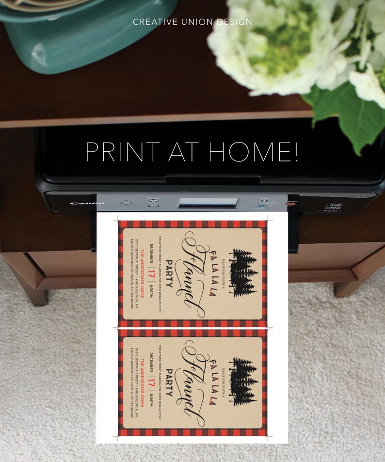 Flannel Christmas Party Invitation Template Flannel Party - Etsy