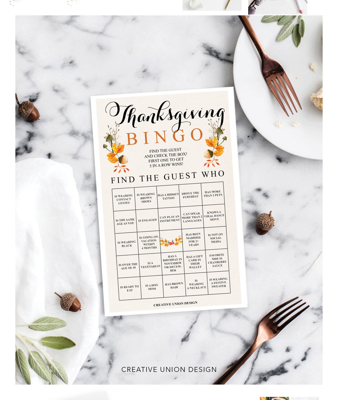 Thanksgiving Game Printable, Find the Guest Bingo Game, Thanksgiving ...